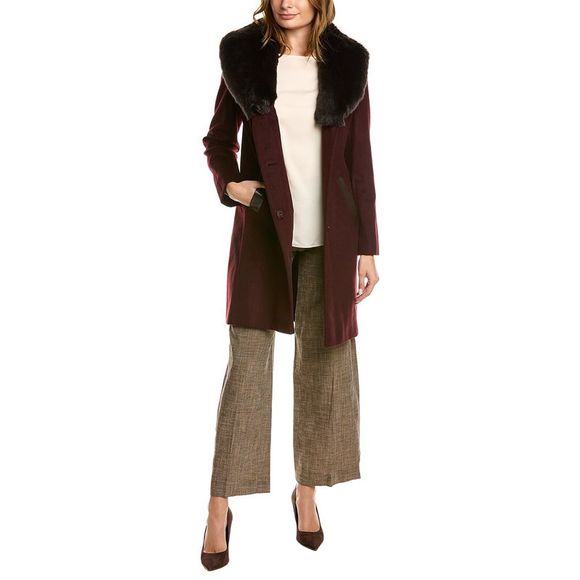 Via Spiga | Jackets & Coats | Via Spiga Womens Woolblend Coat Purple ...